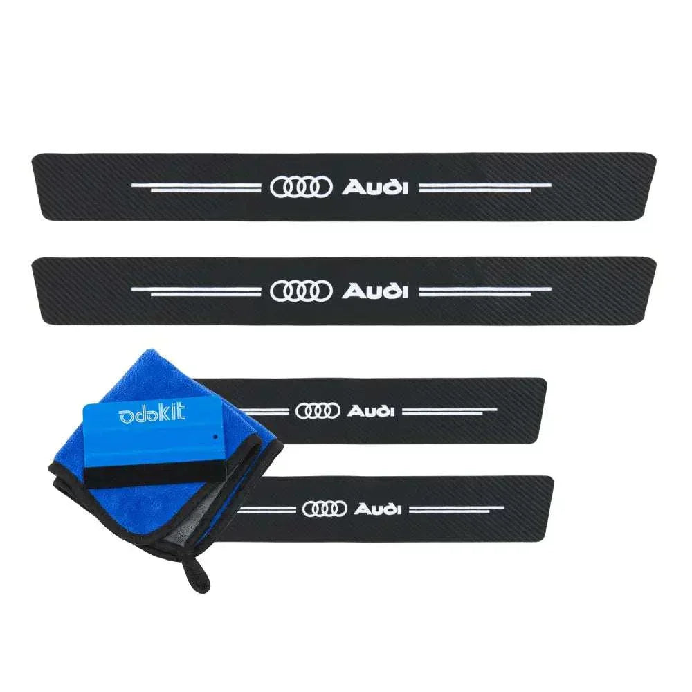 Seuil de porte Audi : Protection premium élégante fibre de carbone effet 3D